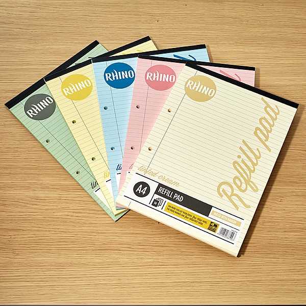 RHINO A4 Cream Paper Refill Pad 100 Page 8mm Lined… | RHINO Stationery